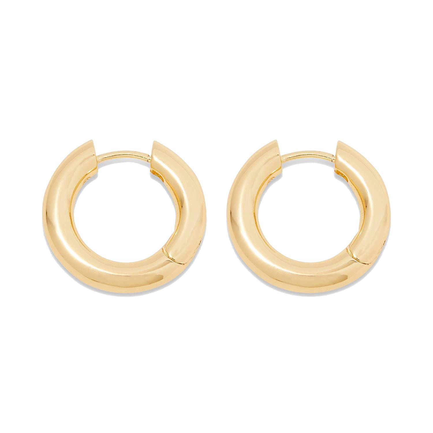 gorjana Women’s Lou Hoops, Chunky High Shine Hoop Earrings, 18K Gold Plated