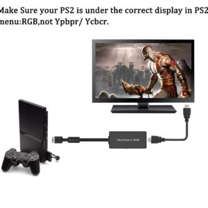 Y.D.F PS2 to HDMI Converter Adapter, PS2 HDMI Video Converter PS2 HDMI Converter with 3ft HDMI Cable for Sony PlayStation 2/ PlayStation 1/ PlayStation 3 (PS2 & PS1& PS3)