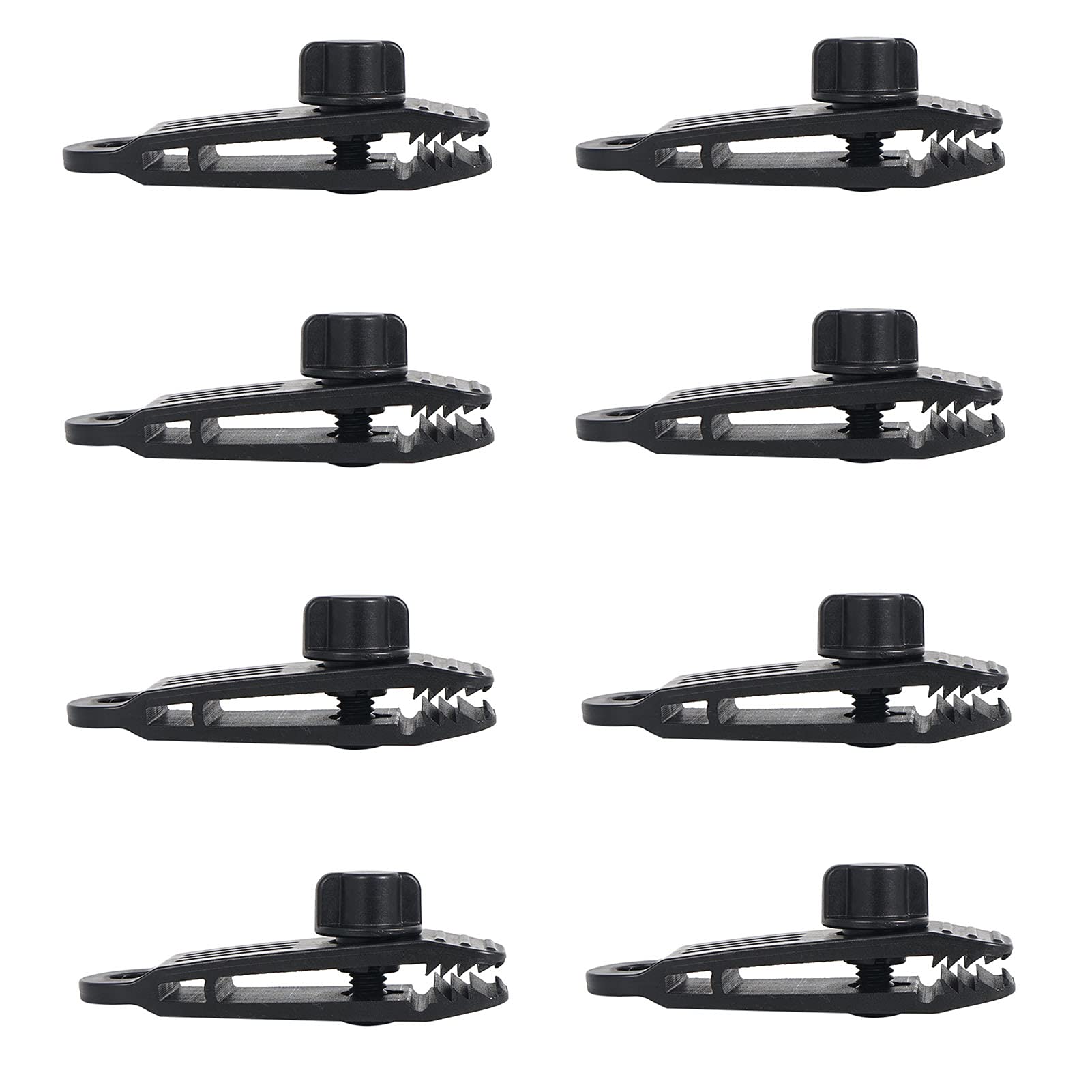 8 Pcs Tarp Clips Lock Grip Crocodile Mouth Clip Tent Accessories Awning Clamp for Tents, Tarp, Boat Cover, Pool Cover, Car Cover Black