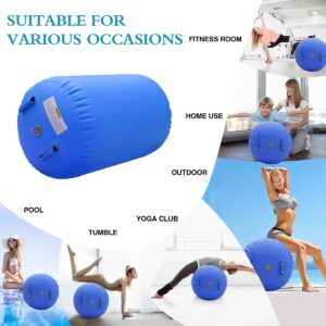 Air Roller Gymnastics Barrel Inflatable Tumbling Roller Air Mat Octagon Mat with Electric Air Pump for Backhandspring Training Cheerleading Home Use Blue