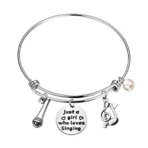 gzrlyf singing lover gift singing bracelet singer gift music lover gift (who loves singing)