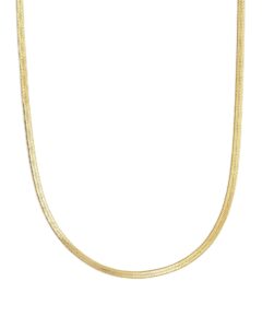 gorjana women’s mini venice necklace, flat 2mm snake chain choker, 18k gold plated