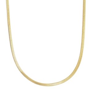 gorjana Women’s Mini Venice Necklace, Flat 2mm Snake Chain Choker, 18K Gold Plated