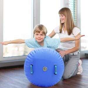 Air Roller Gymnastics Barrel Inflatable Tumbling Roller Air Mat Octagon Mat with Electric Air Pump for Backhandspring Training Cheerleading Home Use Blue