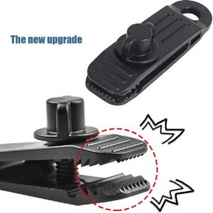 8 Pcs Tarp Clips Lock Grip Crocodile Mouth Clip Tent Accessories Awning Clamp for Tents, Tarp, Boat Cover, Pool Cover, Car Cover Black