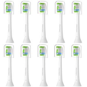 pisonicleara replacement toothbrush heads - compatible with philips sonicare electric toothbrush (10 pack), refill.