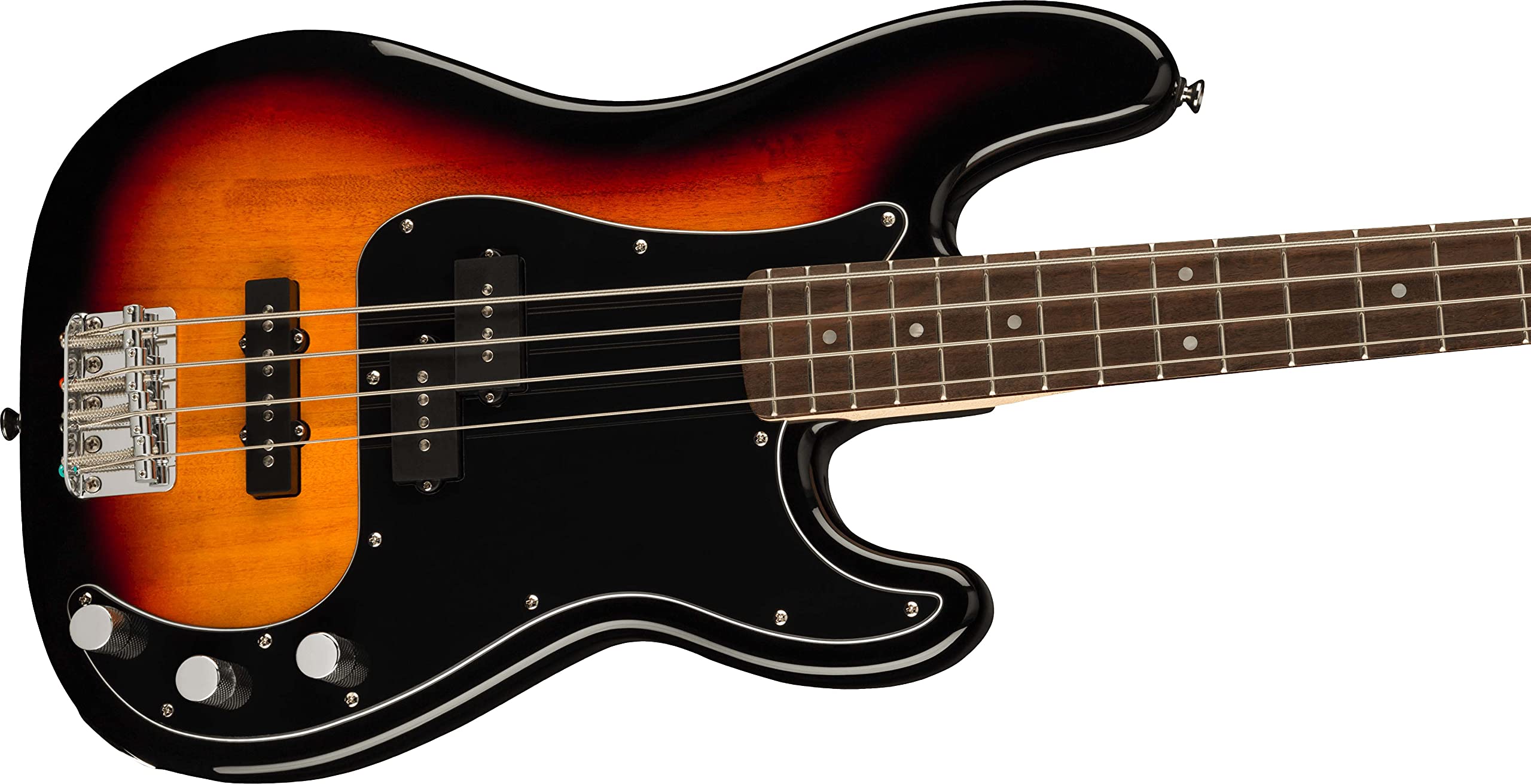 Fender Squier Affinity Precision Bass PJ - 3-Color Sunburst Bundle with Rumble 15 Amplifier, Instrument Cable, Gig Bag, Tuner, Strap, and Austin Bazaar Instructional DVD