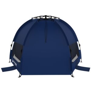 Pop Up Beach Tent – Water and Wind Resistant Sun Shelter for Shade with UV Protection, Instant Set Up, and Carry Bag by Wakeman (Navy)