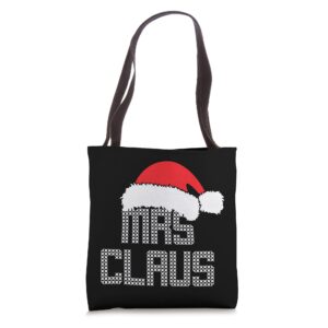 mr and mrs claus family matching xmas santa tote bag