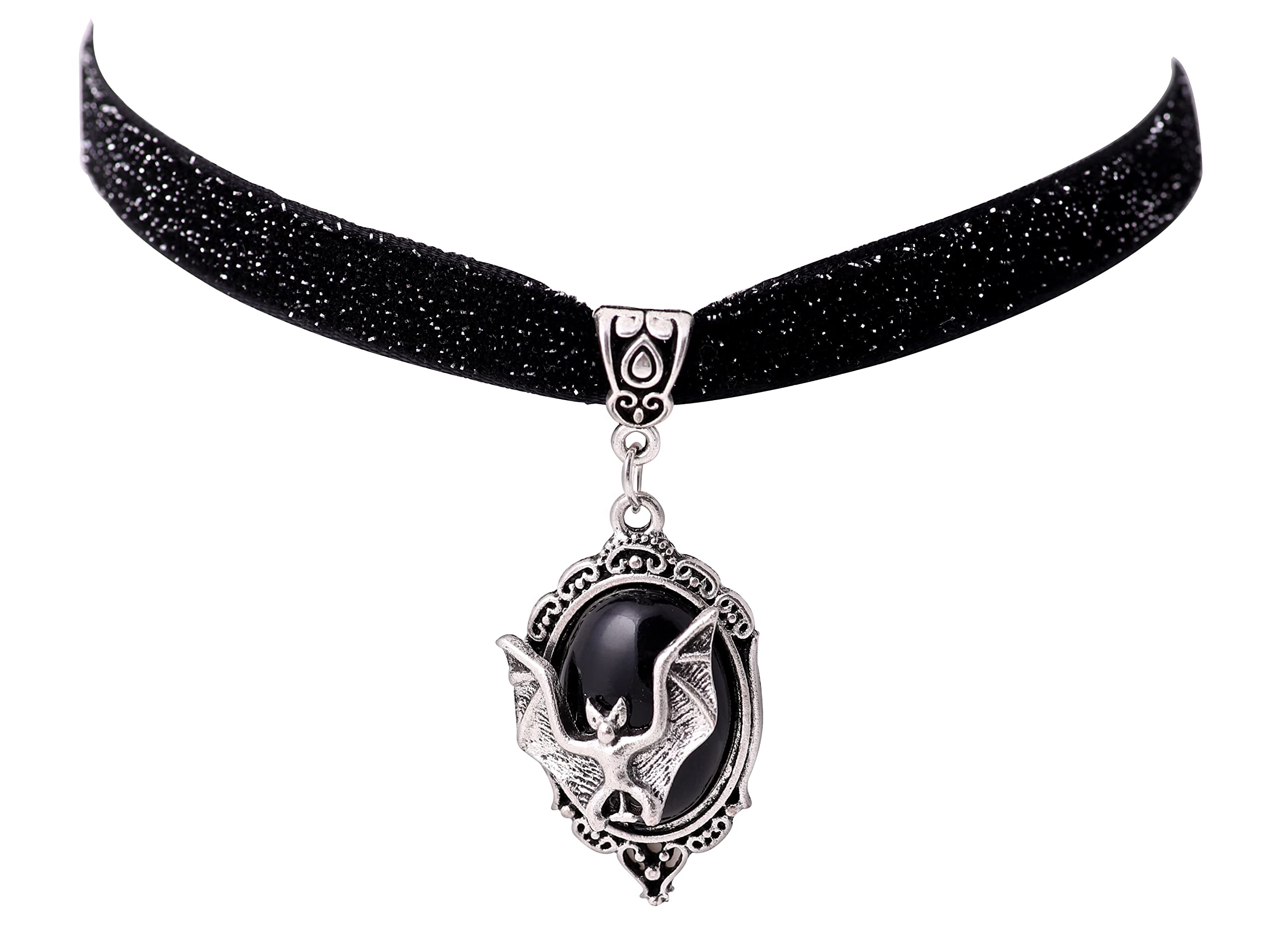 Sacina Gothic Bat Choker Necklace, Victorian Necklace, Vampire Bat Pendant, Goth Halloween Jewelry Gift for Women, Christmas Gift for Women (Victorian Bat Choker)