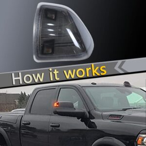 YMHHefy LED Side Mirror Turn Signal Light Left Driver Right Passenger Lamps Smoked Cover Lens Compatible for Dodge Ram 1500 2500 3500 4500 5500 2010-2018 2Pcs 68302828AA 68302829AA