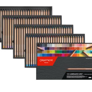 Caran d'Ache Luminance 6901 Box of 100 Individual Coloured, Artists, Colour Coded Pencils & 1 Full & 1 Pencil Blender