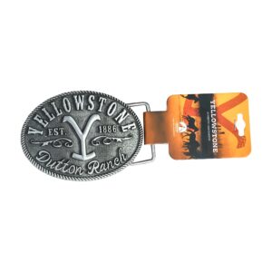 changes yellowstone dutton ranch y logo established 1886 kevin stner belt buckle 66-57, silver