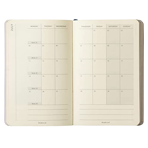 Busy B Pocket Diary January to December 2022 - Teal Faux Leather Week to View Planner with Notes and Pocket Grey