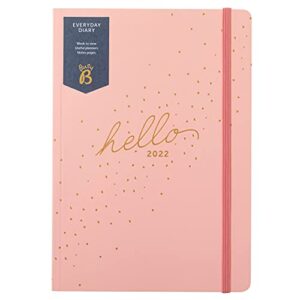 busy b everyday diary january to december 2022 - a5 pink week to view planner with notes