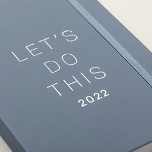 Busy B Goals Diary Runs January - December 2022. A5 Blue Week to View Goal Setting Planner with Stickers, Pockets & Notes