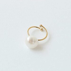 Kasoo Natural Baroque Large Pearl Ring French Retro Opening Adjustable Ring