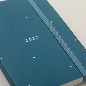 Busy B Pocket Diary January to December 2022 - Teal Faux Leather Week to View Planner with Notes and Pocket Grey