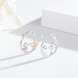 Hypoallergenic Dance Earrings Sterling Silver Ballerina Huggie Hoop Earrings Cartilage Earrings for Sensitive Ears Ballet Dancer Gifts for Women Girls