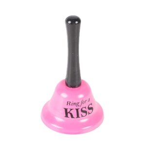 ring for a kiss/hug,call bell for family loves, musical hand bells, cow bells with stick grip handle bell for cheering at sporting & wedding events,jingles, ringing (ring for a kiss)