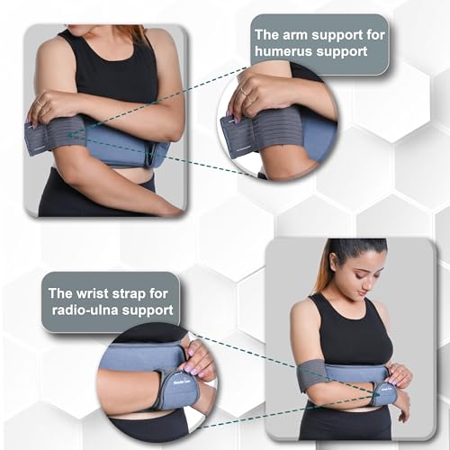 WC-Left Right Shoulder Immobilizer Arm Sling Elastic Brace for Clavicle Collar Bone Dislocation Subluxation Shoulder stabilizer Compression Brace After Rotator Cuff Surgery -Grey (Uni 30-41)Inch