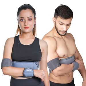 wc-left right shoulder immobilizer arm sling elastic brace for clavicle collar bone dislocation subluxation shoulder stabilizer compression brace after rotator cuff surgery -grey (uni 30-41)inch