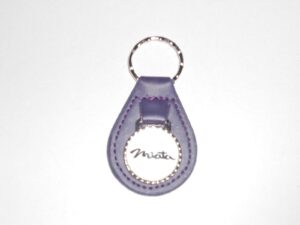 1990's 2000's miata vintage logo leather keychain - purple