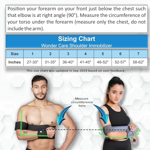 WC-Left Right Shoulder Immobilizer Arm Sling Elastic Brace for Clavicle Collar Bone Dislocation Subluxation Shoulder stabilizer Compression Brace After Rotator Cuff Surgery -Grey (Uni 30-41)Inch