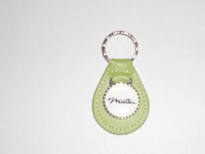 1990's 2000's miata vintage logo leather keychain - lime green