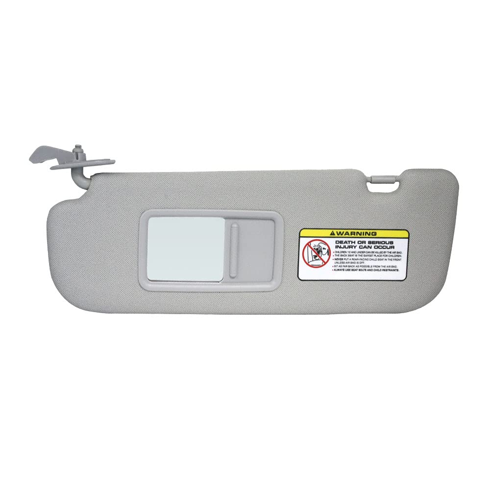 Left Driver Side Sun Visor Replacement for Hyundai Elantra 2011 2012 2013 2014 Avante MD Replaces # 852103X000TX (Grey)