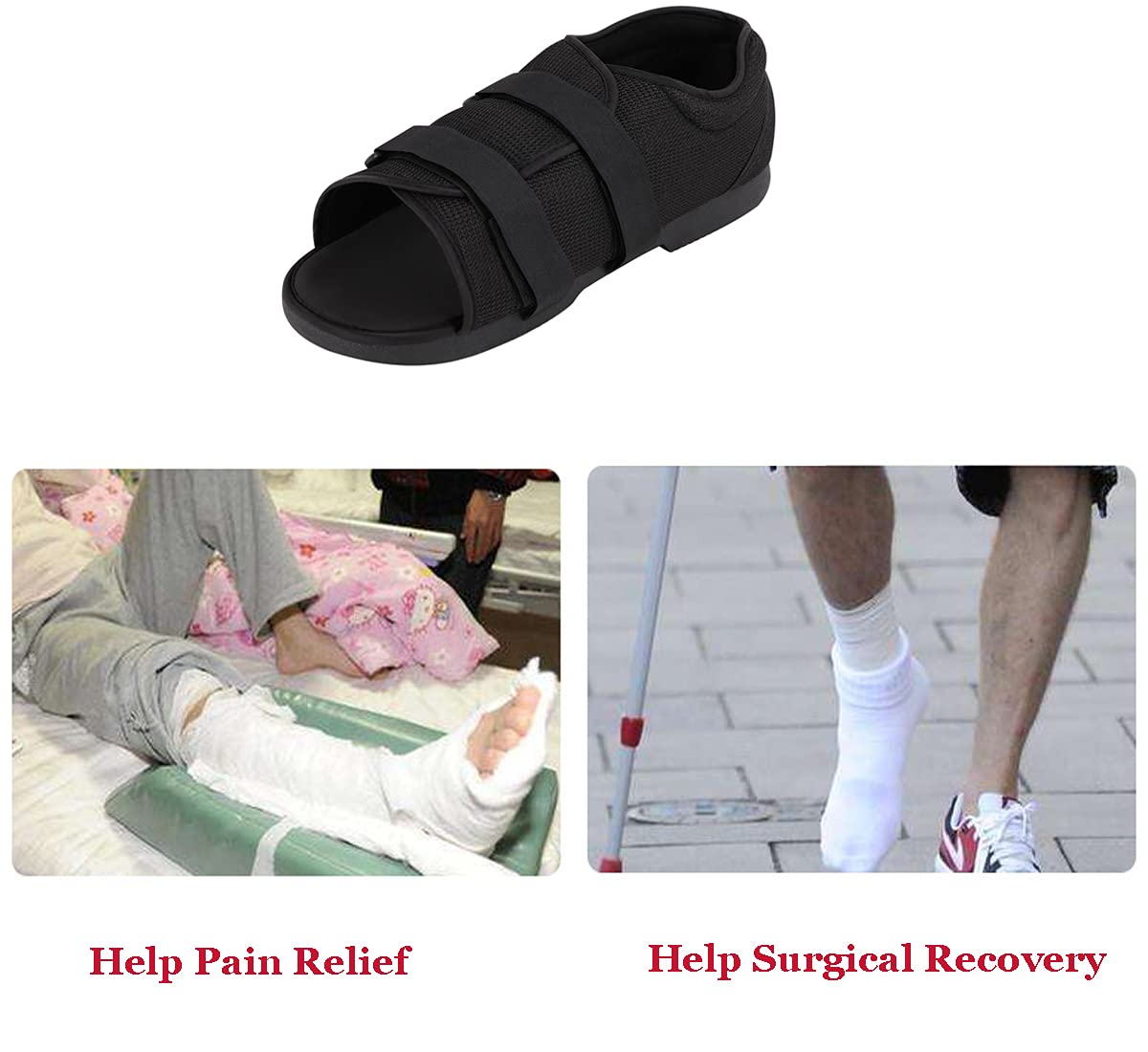 Cast Shoe Foot Fracture Support Surgical Shoe Medical Open Toe Plaster Cast Boot Post Op Shoe Toe Valgus Surgical Fixed Gypsum Shoe Walking Boot for Foot Injuries Stable Ankle Joints Postoperative Recovery Pain Relief