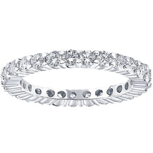 1 ct diamond eternity ring 10k white gold womens wedding band - size 5