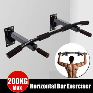 KDFJ Doorway Pull Up Bar, Wall Mount Pull Up Bar, Home Gym Workout Chin Push Up Pull Up Training Bar Sport Fitness Sit-ups Fitness Equipment-Black