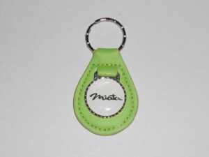 1990's 2000's miata vintage logo leather keychain - bright green