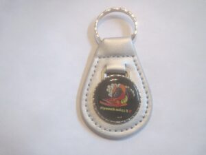 1970 1971 1972 1973 1974 barracuda 'cuda logo leather keychain - silver