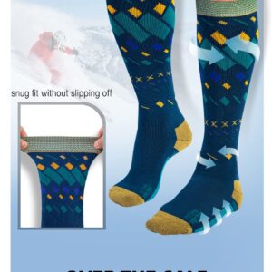 OutdoorMaster Unisex Ski Socks,Skiing and Snowboarding Socks for Men & Women with Over the Calf Design/Non-Slip Cuff