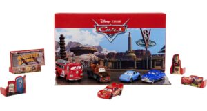 mattel disney and pixar cars vehicle 5-packs with 4 character toy cars & 1 red fire truck inspired by radiator springs, collectible set