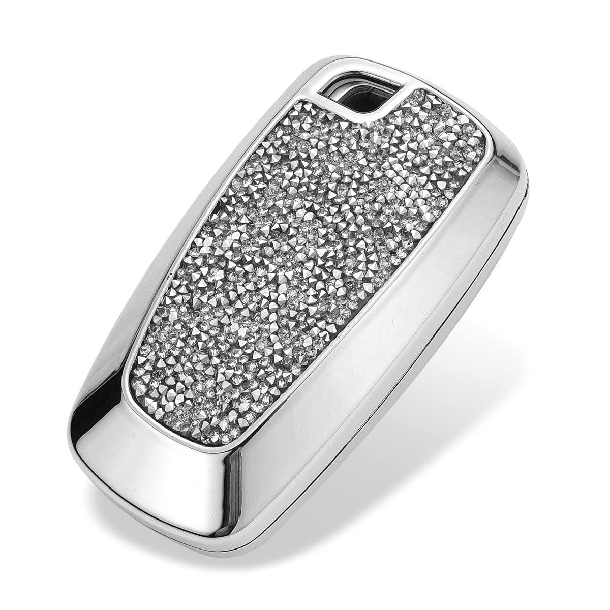 Royalfox 3 4 5 Buttons 3D Bling Diamonds Smart keyless Entry Remote Key Fob case Cover for 2017 2018 Ford Mustang Explorer Edge Fusion F150 F250 F350 F450 F550 (Silver)