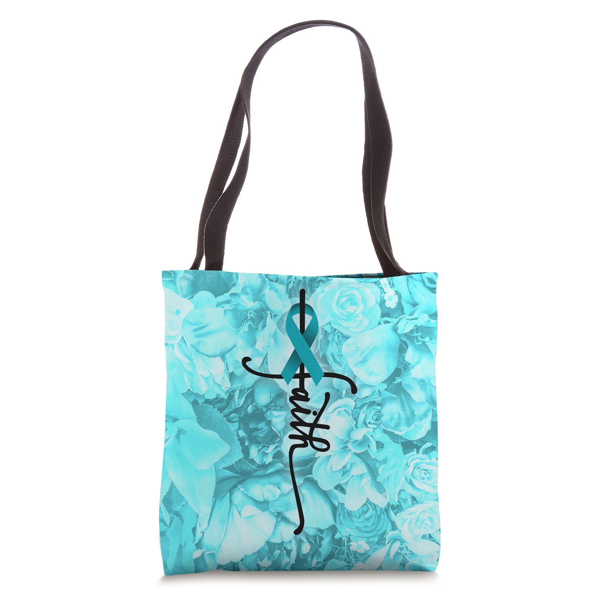 Ovarian Cancer Faith Ovarian Cancer Awareness Support Tote Bag