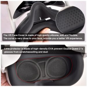 Hard Carrying Case for Meta/for Oculus Quest 2/ Quest 3 All-in-One VR Gaming Headset and Touch Controllers, Travel Storage Bag with Silicone Face Cover & Lens Protector & Accessories