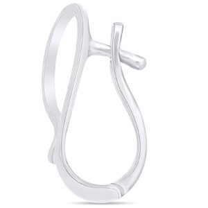 AFFY Interchangeable Pendant Hanger Slide Pearl Enhancer Fits 7mm In 14k White Gold Plated 925 Sterling Silver