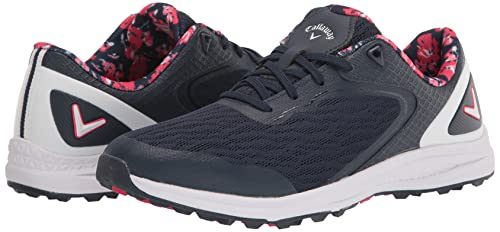 Callaway Women's Coronado v2 SL Golf Shoe, Blue/White/Red, 8.5