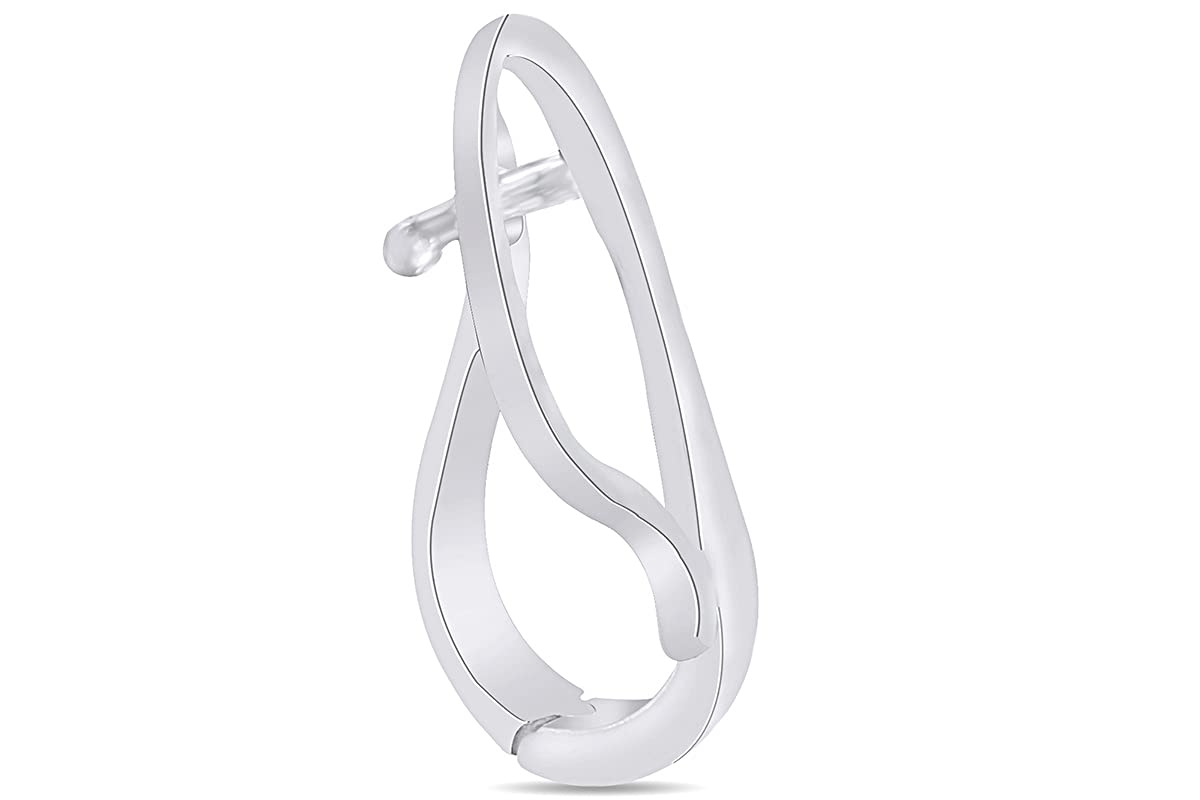 AFFY Interchangeable Pendant Hanger Slide Pearl Enhancer Fits 7mm In 14k White Gold Plated 925 Sterling Silver