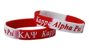 kappa alpha psi silicone bracelet, red, medium