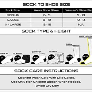 TCK Over the Calf Work Socks 6 Pair Moisture Wicking for Men and Women (Black, Large)