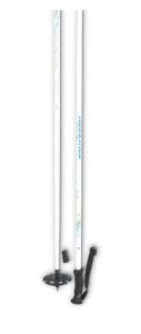 whitewoods unisex backtrail aluminum nordic ski poles with oversized basket, white, 145 btap