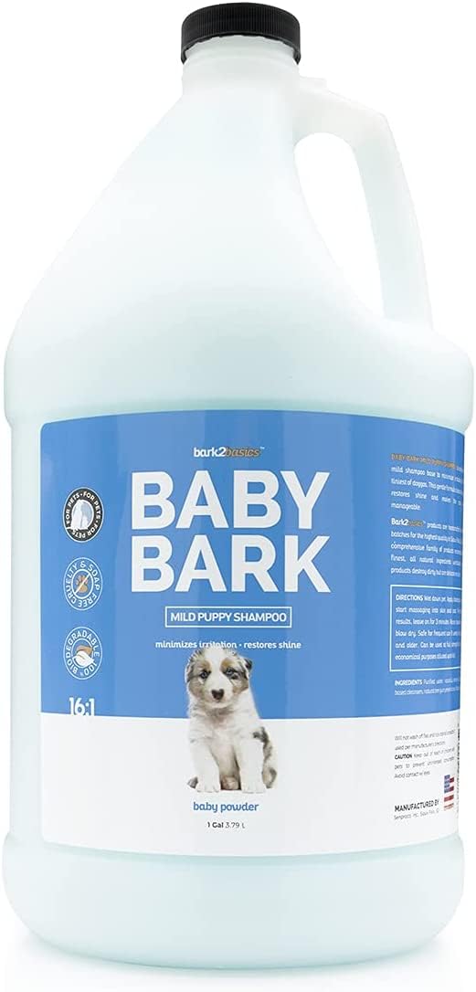 Bark2Basics Baby Bark Puppy Shampoo for Dogs, Gallon - Naturally Derived Ingredients, Formulated for Puppies, Professional Grooming Grade, Gentle on Dry or Sensitive Skin, Made in The USA