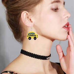 CHUNYANAN Lovely Simulation Bus Dangle Earrings Resin Cartoon Car Funny Earrings For Women Jewelry (Bus Dangle Earrings)