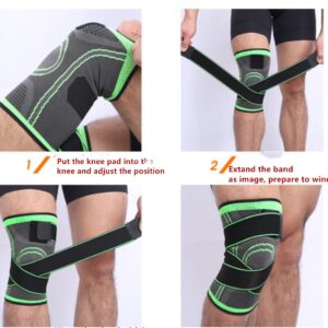 davidamy's gift Knee Brace Knee Suport for Running & Gym Work etc., Knee Compression Sleeve for Joint Pain and Arthritis Relief, Improved Circulation Compression-Pack of 2 (Green, X-Large)