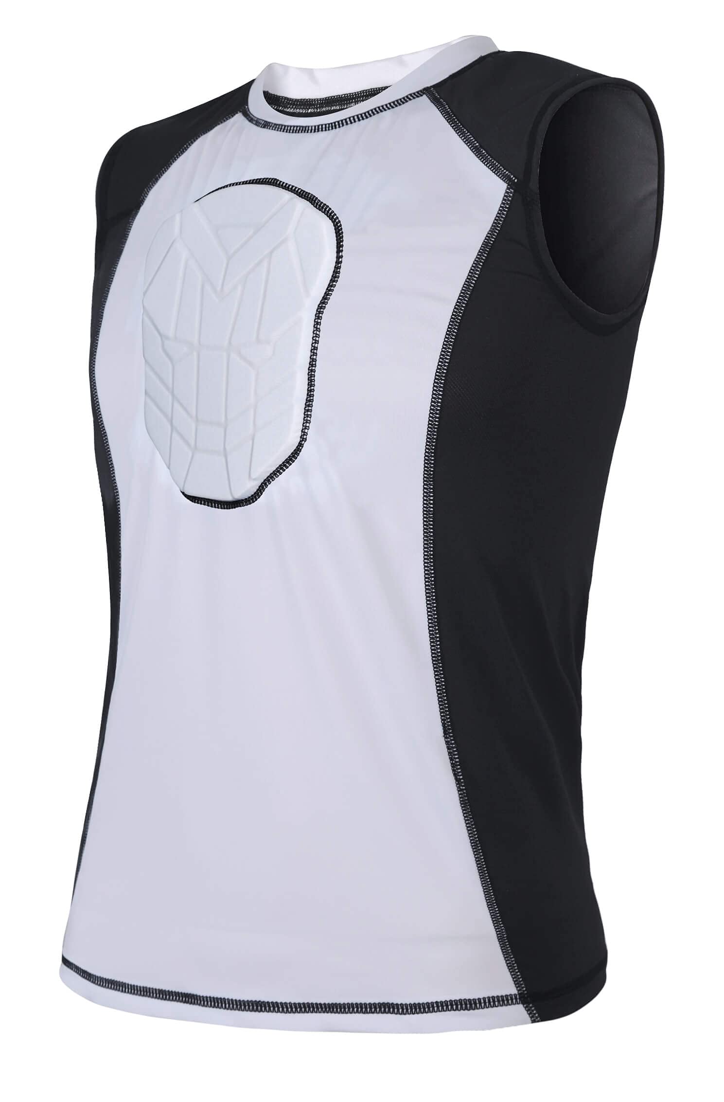 TUOY Padded Sleeveless Shirt Chest Sternum Protector Heart Guard Compression Protective Shirt